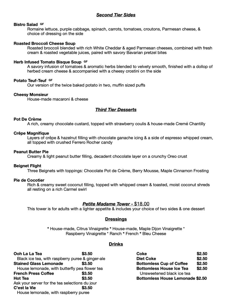 Menu - Kickapoo Tearoom and Boutique